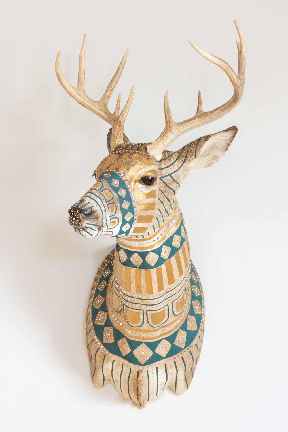 CUSTOM MADE - Geometric Hand-painted Taxidermy Deer – Michele's Allegory